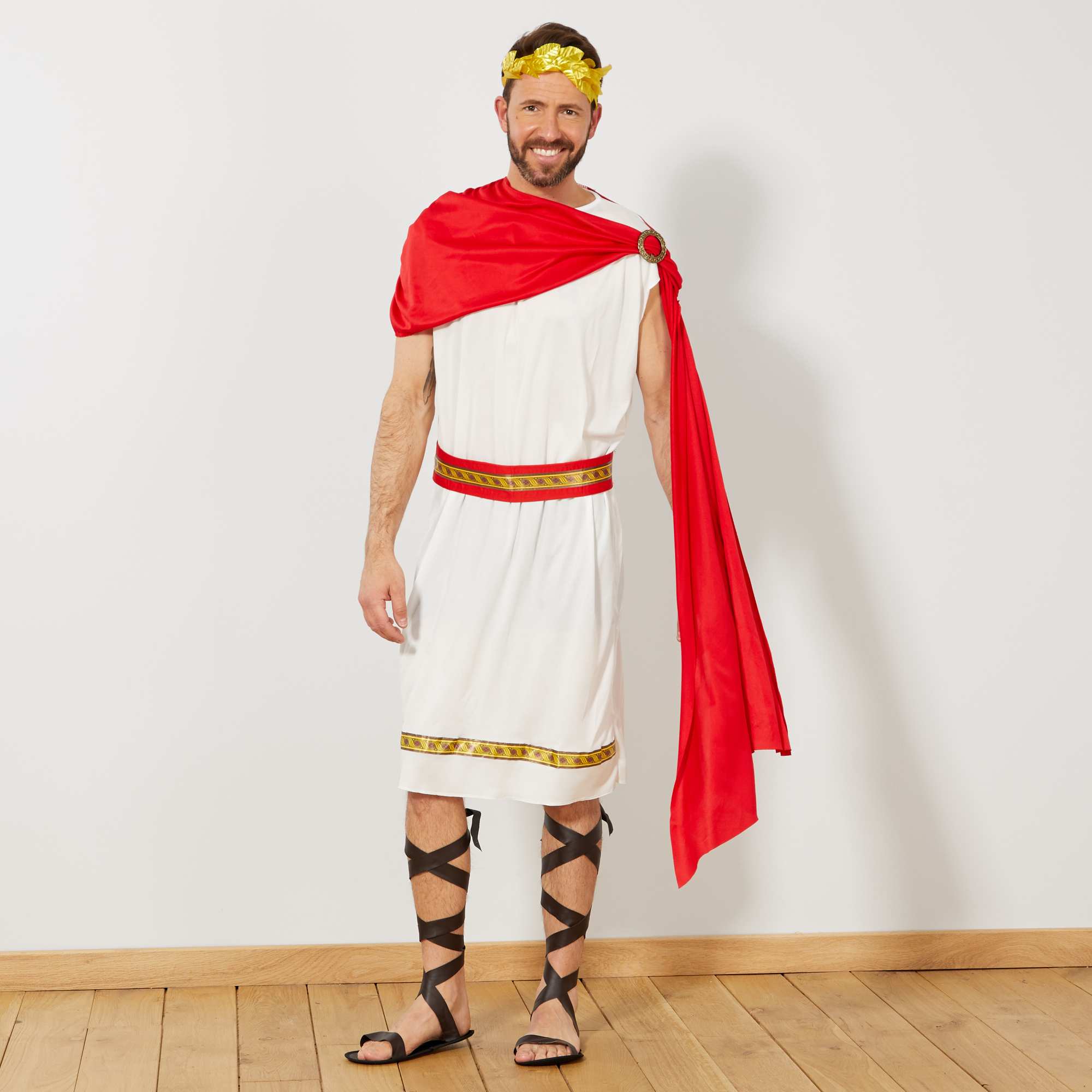 Déguisement d'empereur romain Homme - blanc/rouge/doré - Kiabi - 19,00€