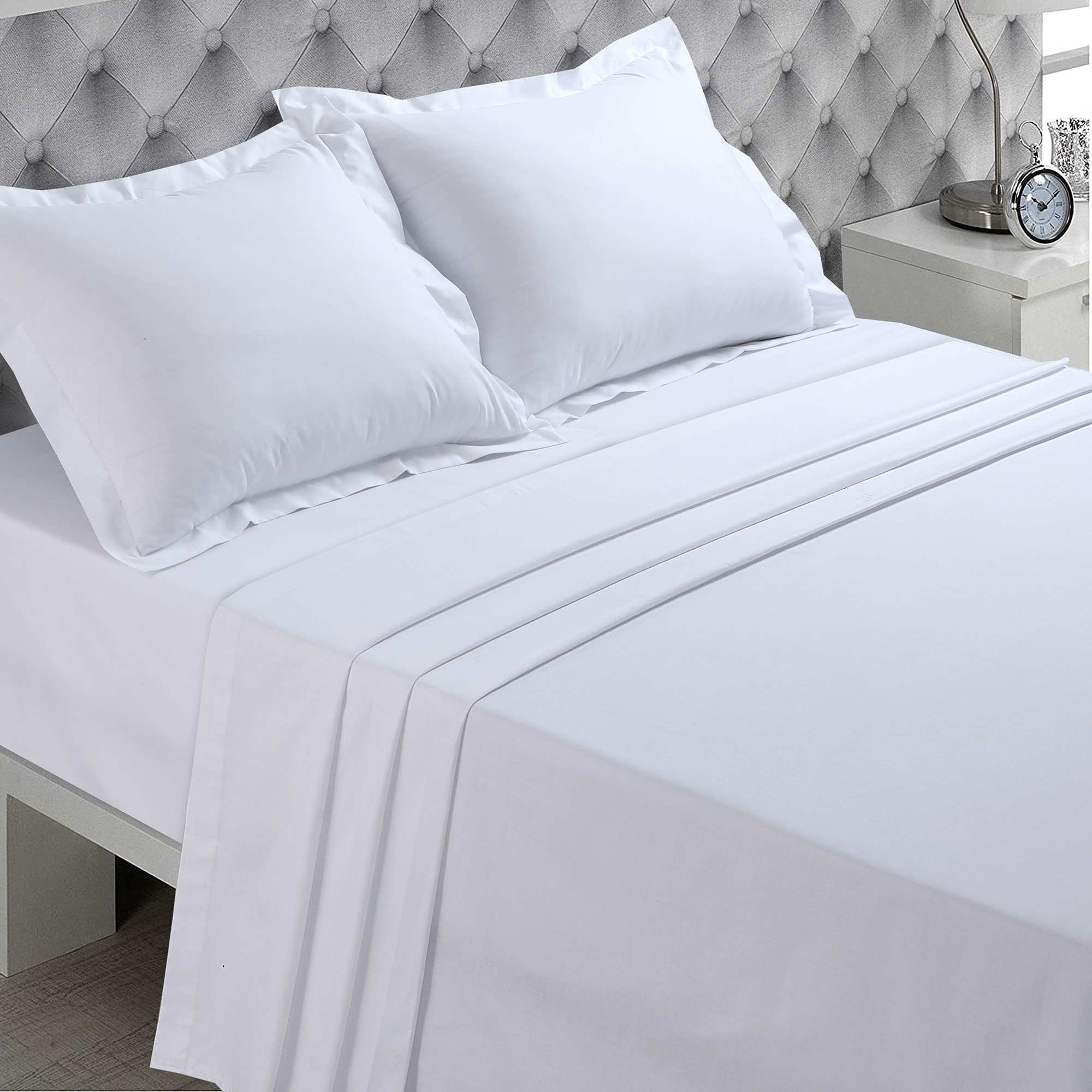 Drap plat uni linge de lit - blanc - Kiabi - 13,00€