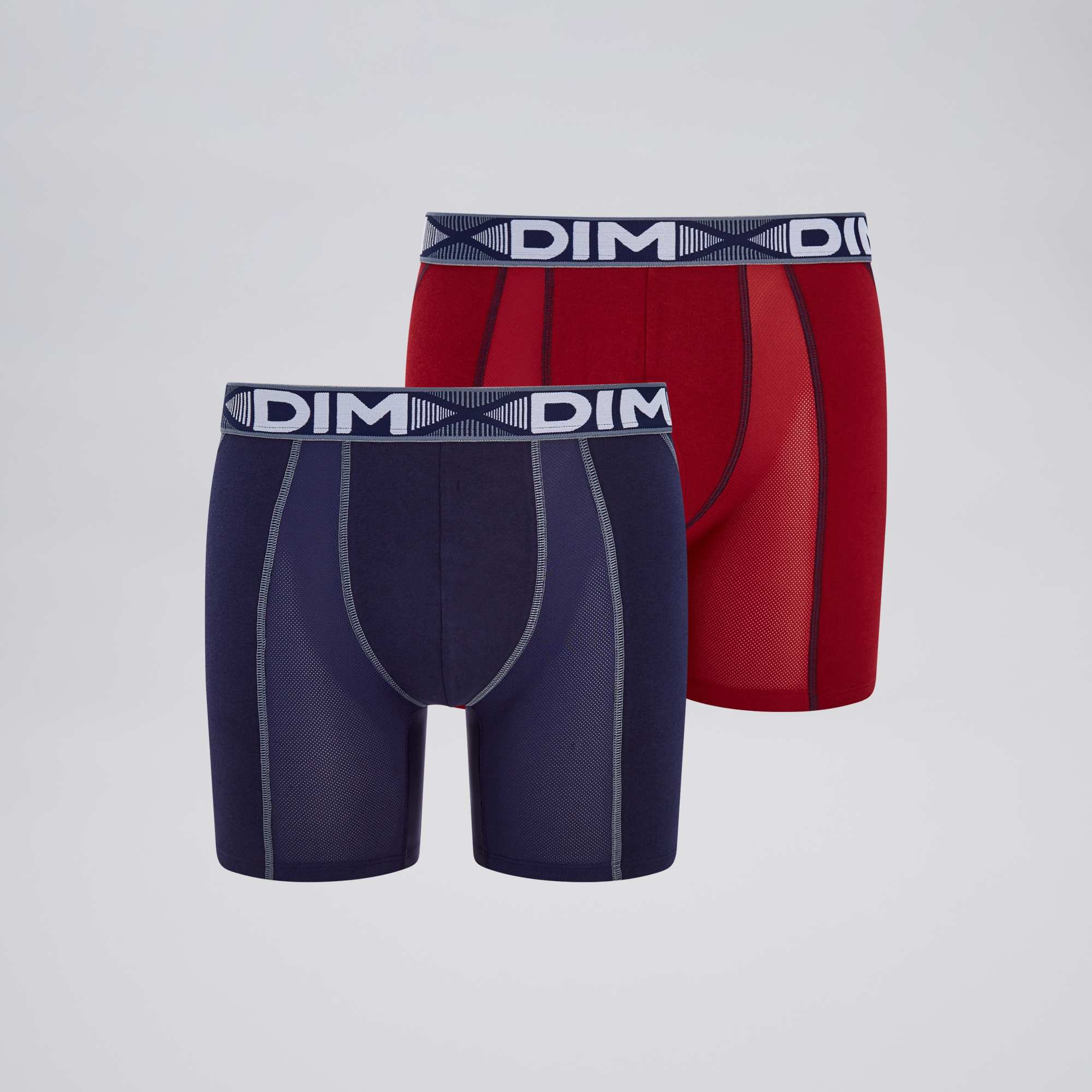 Lot de 2 boxers longs 'DIM 3D Flex Air' homme - rouge/marine - Kiabi ...