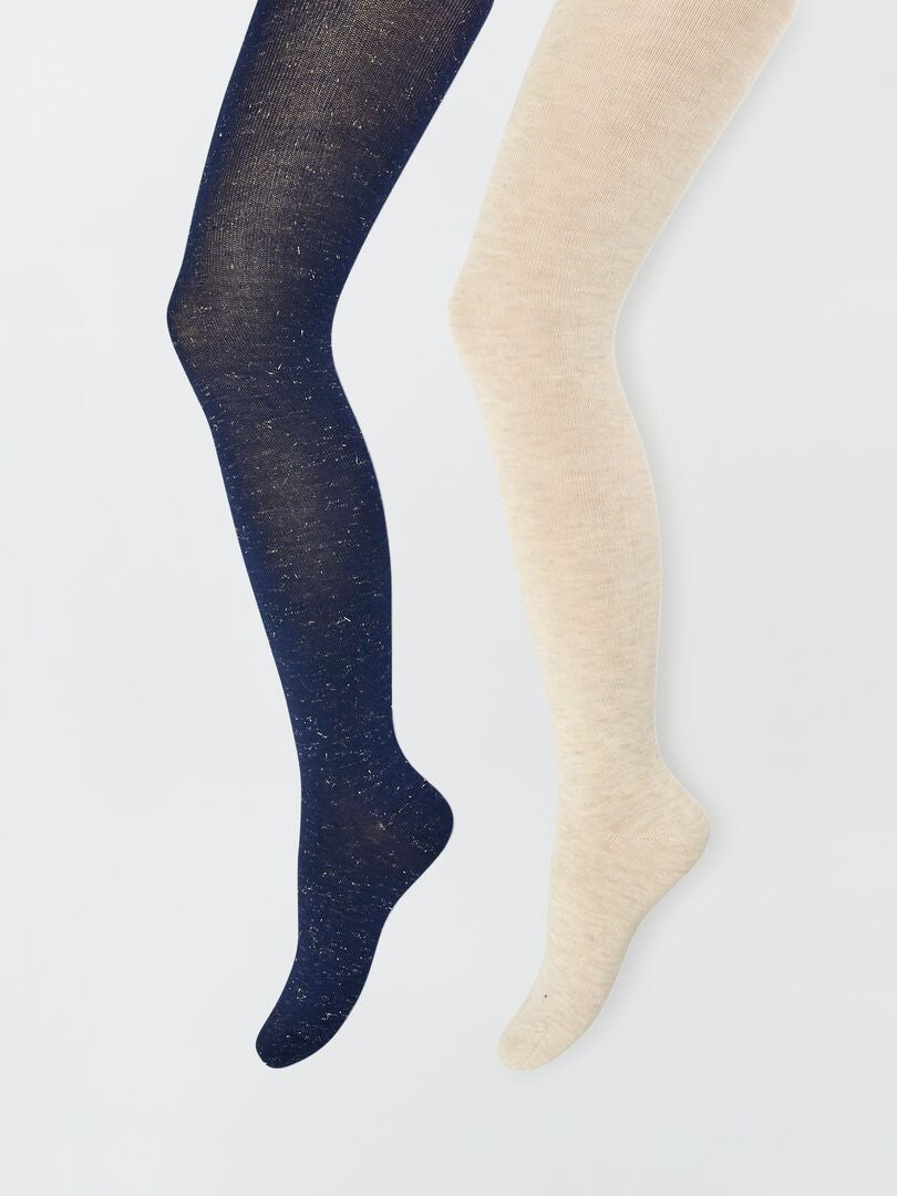 2 paires de collants chauds - Beige - Kiabi - 10.00€