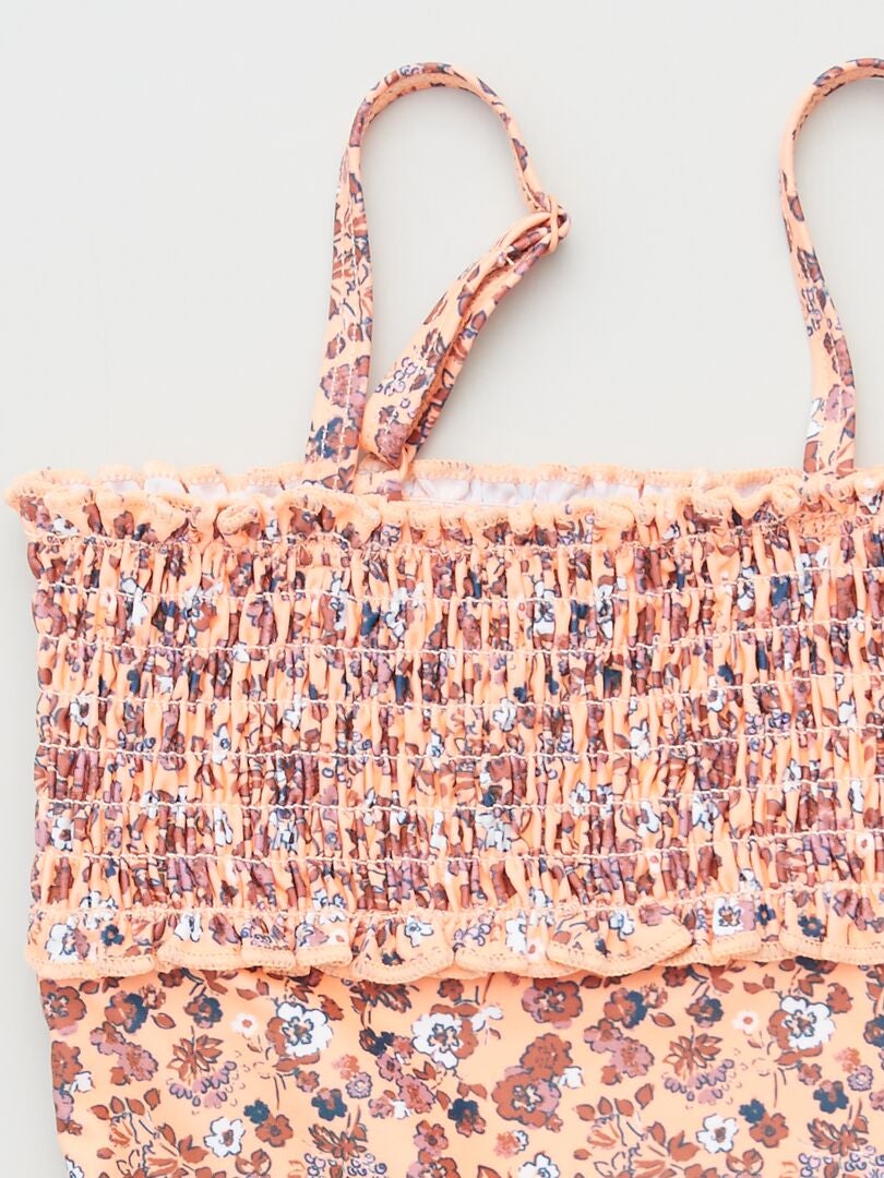 Badpak met bloemenprint - oranje print - Kiabi - 12.00€