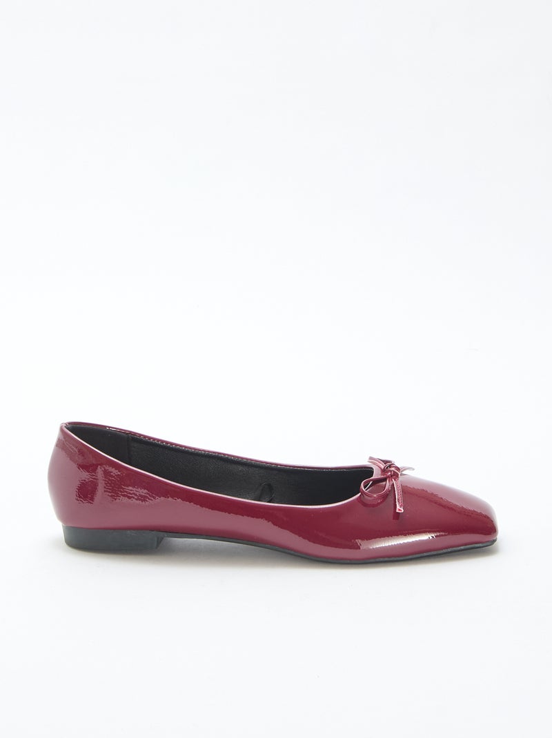 Ballerines vernies unis - Rouge - Femme - 15.00€ - Kiabi