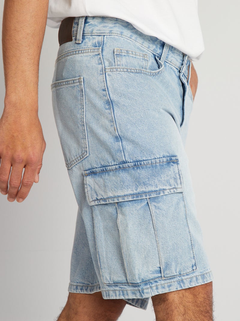 Bermuda en jean avec poches - Bleu - Homme - 20.00€ - Kiabi