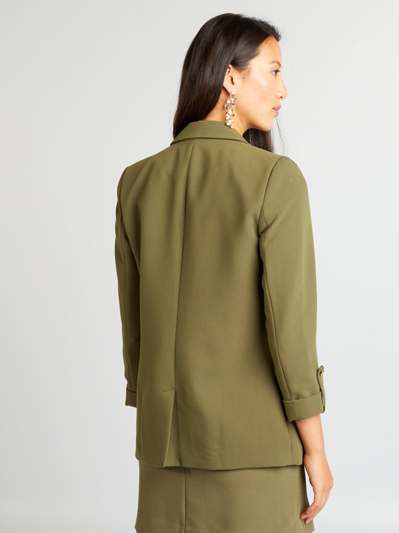 Blazer met opgetrokken mouwen - GROEN - Kiabi - 29.00€