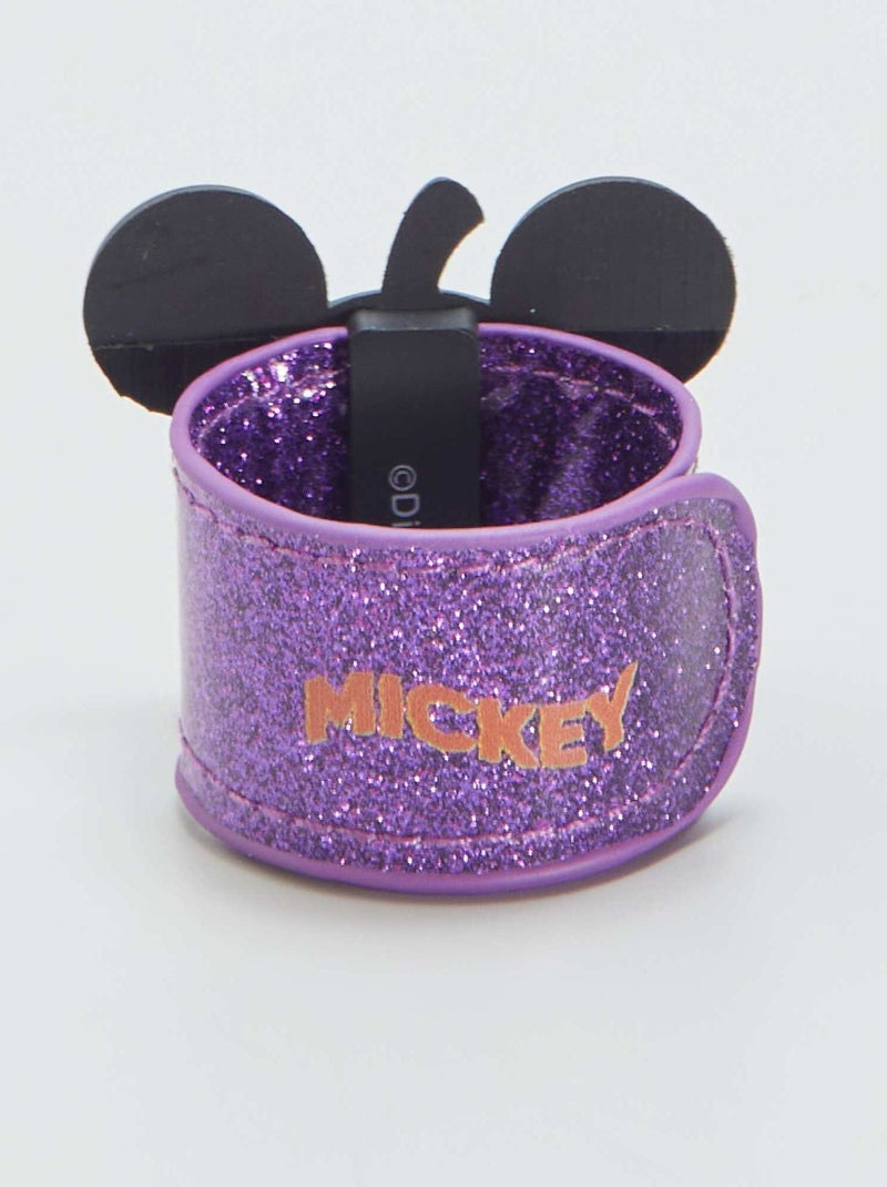 Bracelet clap 'Mickey' 'Halloween' - Violet - Kiabi - 3.50€