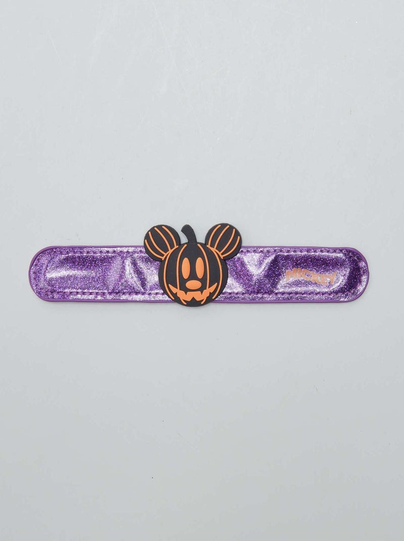 Bracelet clap 'Mickey' 'Halloween' - Violet - Kiabi - 3.50€