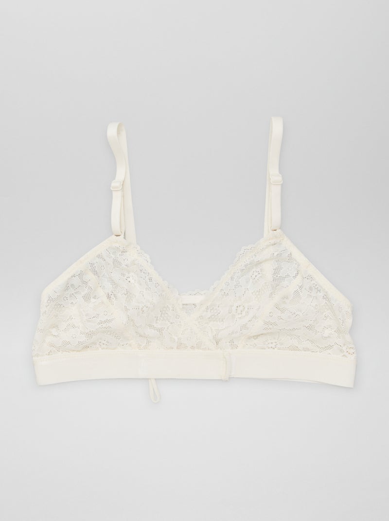 Brassière Triangle En Dentelle So Easy Beige Kiabi 1200€