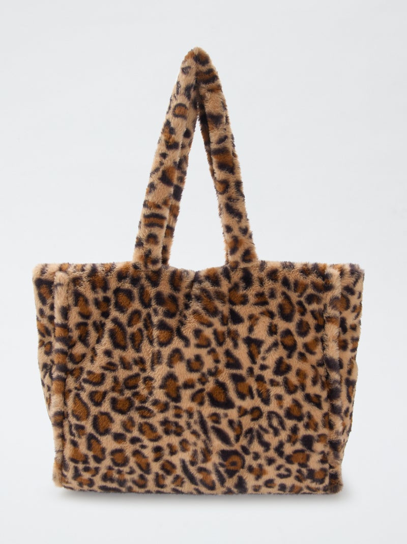 Cabas imitation fourrure léopard - Léopard - Femme - 15.00€ - Kiabi