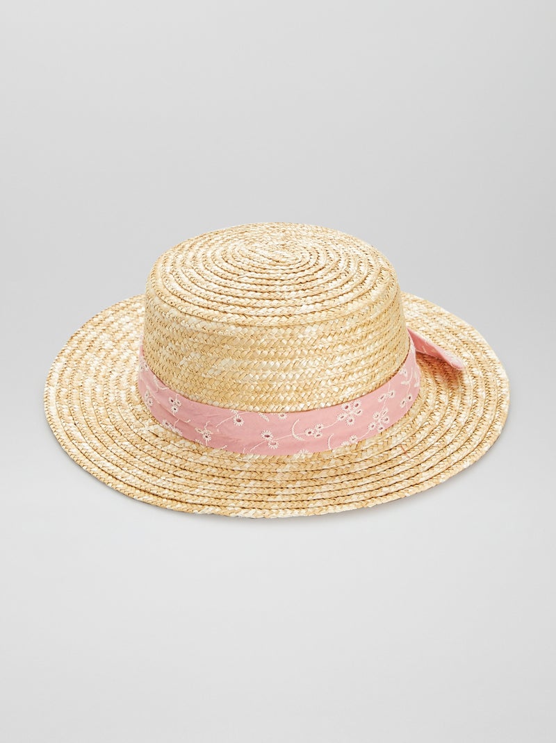Chapeau de paille - Rose - Kiabi - 7.00€