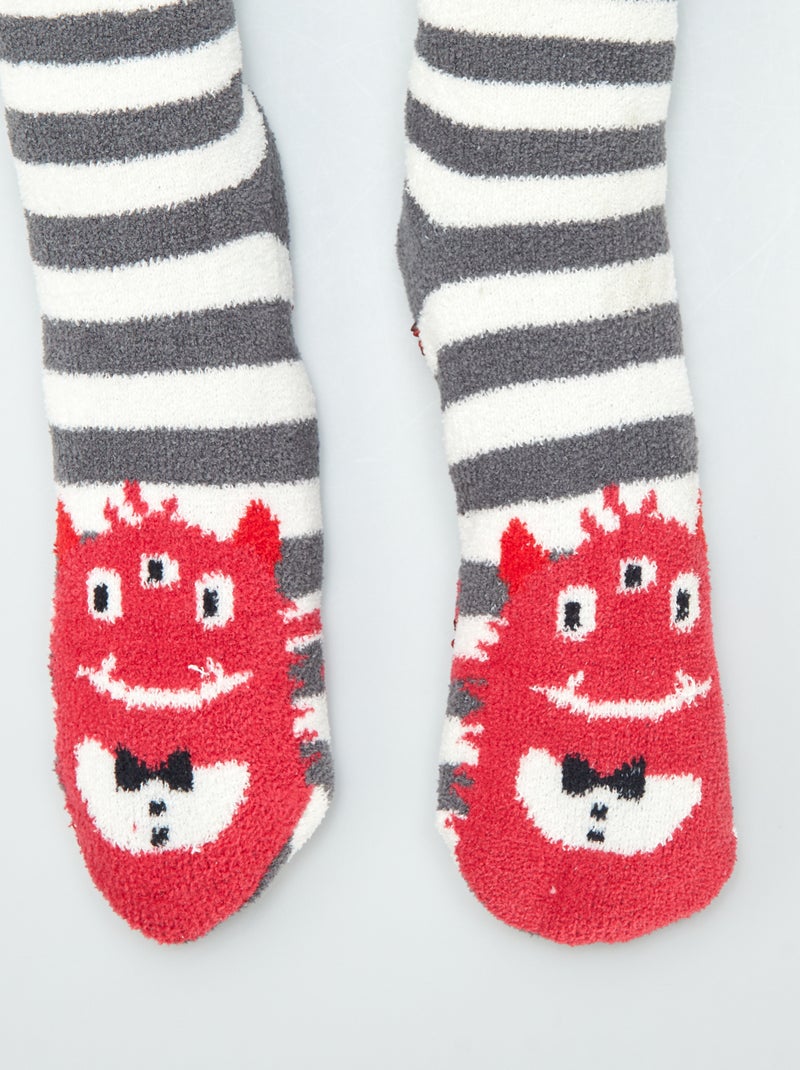 Chaussons chaussettes - Rouge - 8.00€ - Kiabi