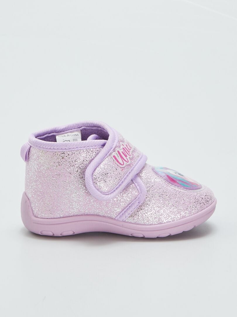 Chaussons montant à scratch - Violet - Kiabi - 12.00€
