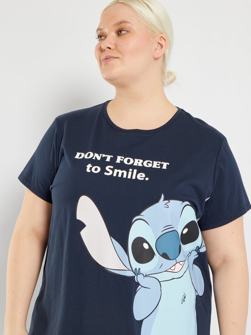 Chemise de nuit 'Stitch' - Bleu marine Stitch - Kiabi - 12.00€