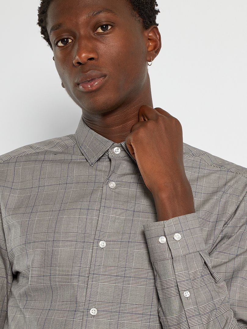 Chemise slim prince-de-galles - prince de galles - Kiabi - 15.00€