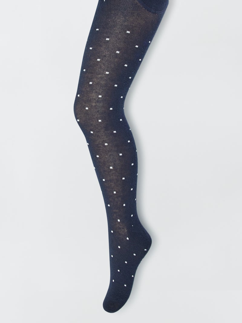 Collants à motifs fantaisie - Lot de 2 - Bleu marine/blanc - Bébé - 7. ...