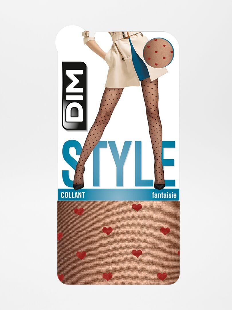 Collants fantaisie 'cœurs' 'DIM' - Rouge - Kiabi - 14.00€
