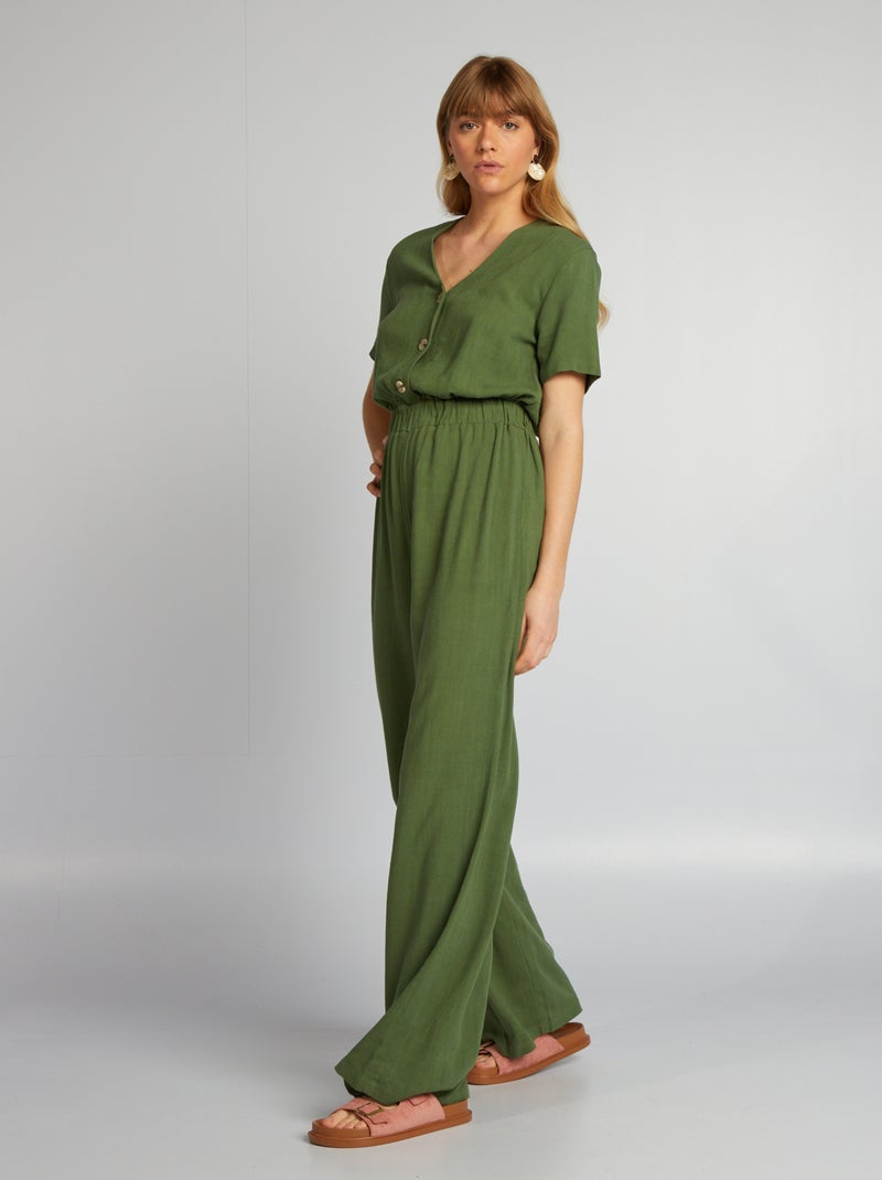 Combinaison en lin - Vert - Kiabi - 29.00€
