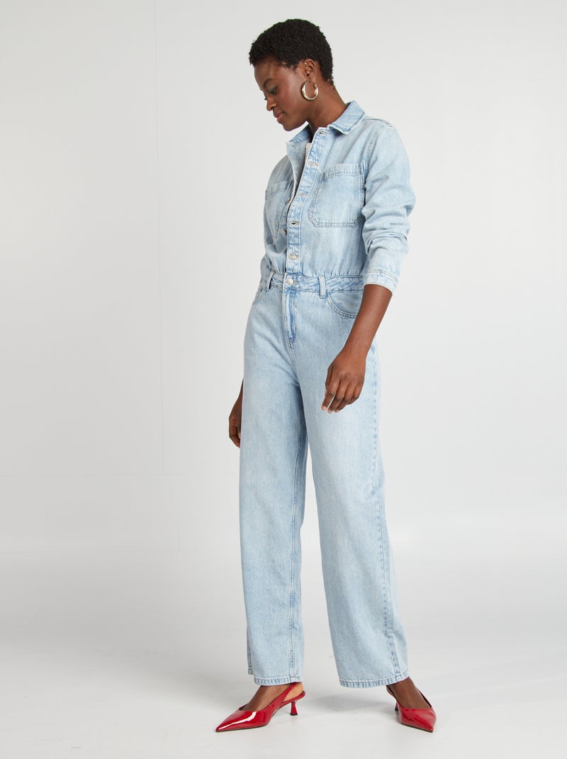 Combinaison longue en jean - Triple stone - Femme - 30.00€ - Kiabi