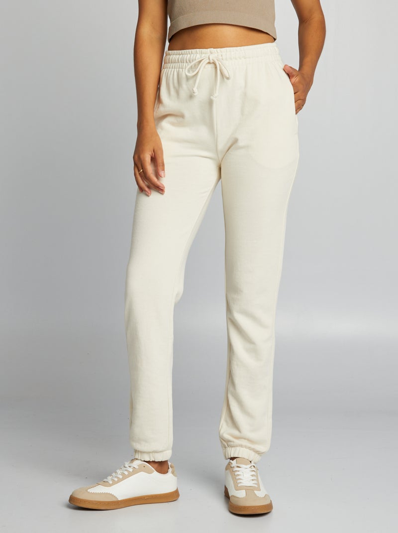 Effen broek van dunne joggingstof - WIT - Kiabi - 9.00€