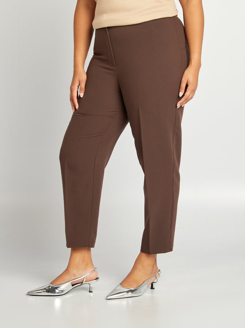 Effen strakke broek - BRUIN - Grote Maten - 15.00€ - Kiabi