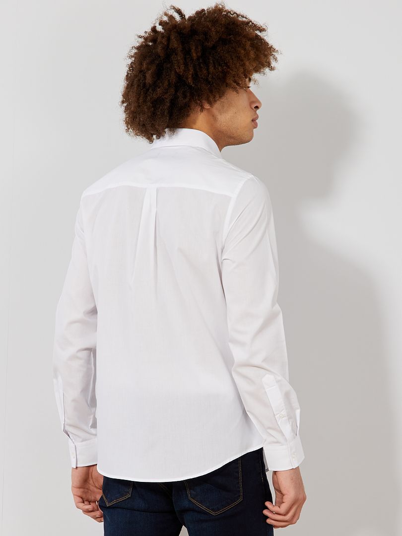 Effen wit overhemd met recht model - wit - Kiabi - 7.00€