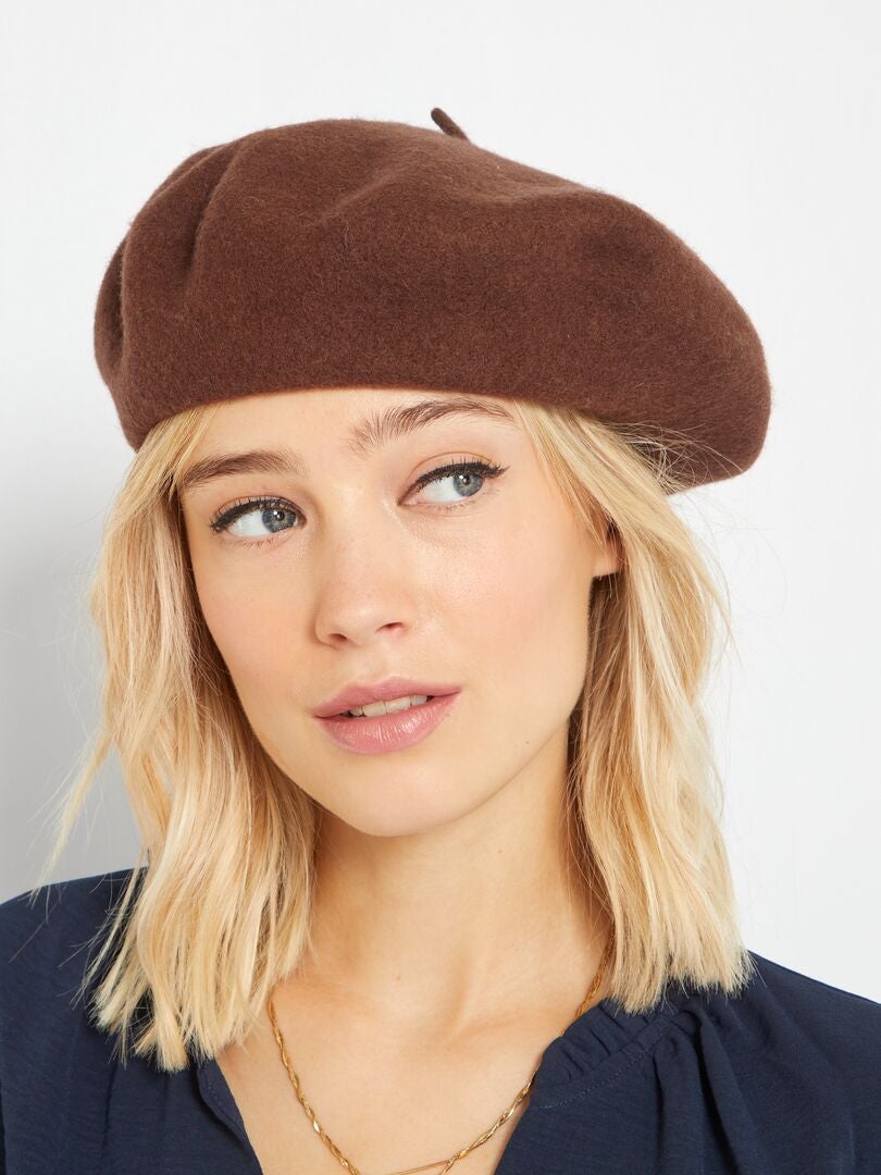 Effen wollen baret - bruin - Kiabi - 7.00€