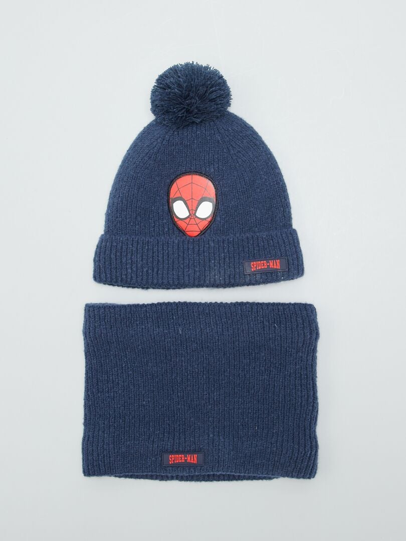 Ensemble bonnet + snood 'Spider-man' - Marine - Kiabi - 14.00€