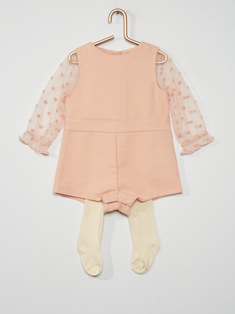 Ensemble combishort + collants - rose - Kiabi - 12.00€