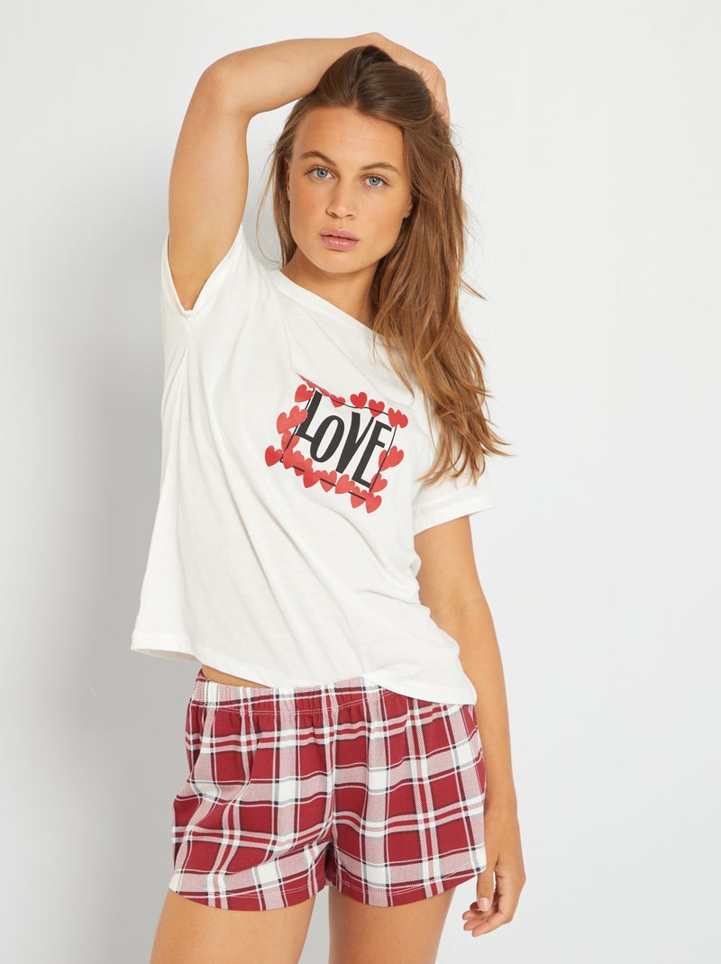 Ensemble pyjama 'Love' - gris - Kiabi - 15.00€