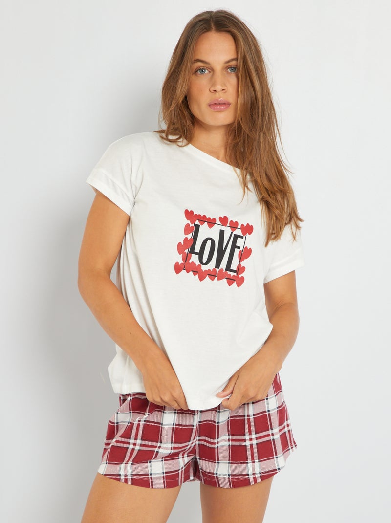 Ensemble pyjama 'Love' - gris - Kiabi - 15.00€