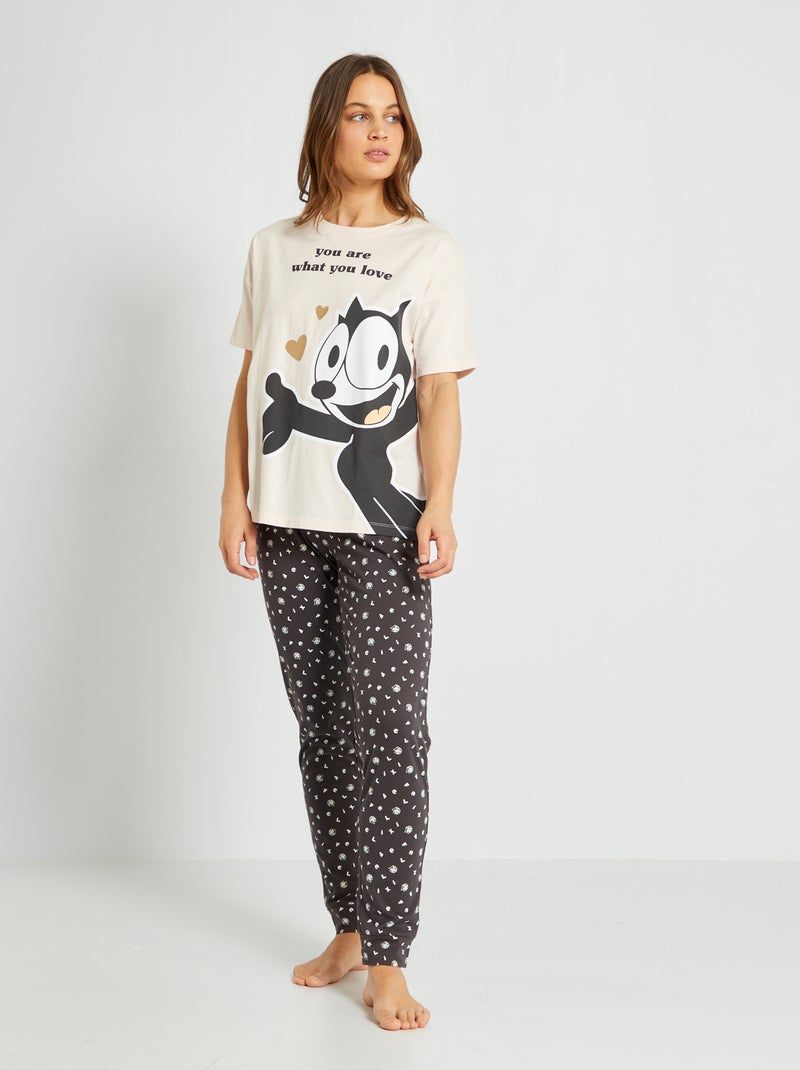 Felix de Kat-pyjama met T-shirt + broek - 2-delig - ROSE - Kiabi - 18.00€