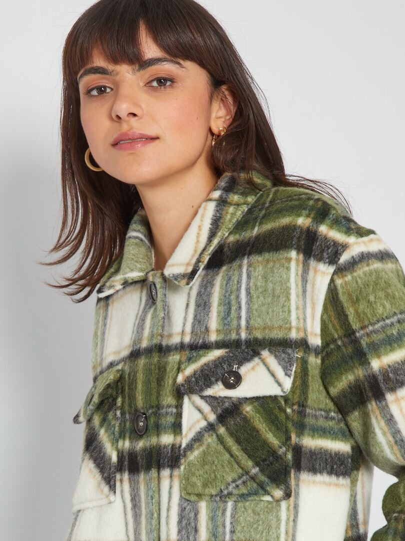 Flanellen overhemd met ruitjes - groen geruit - Kiabi - 35.00€