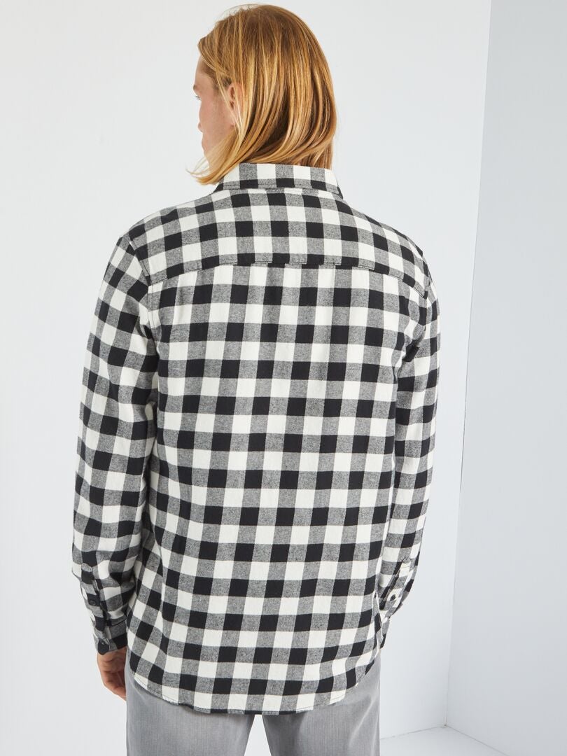 Flanellen overhemd met ruitjes - WIT - Kiabi - 15.00€
