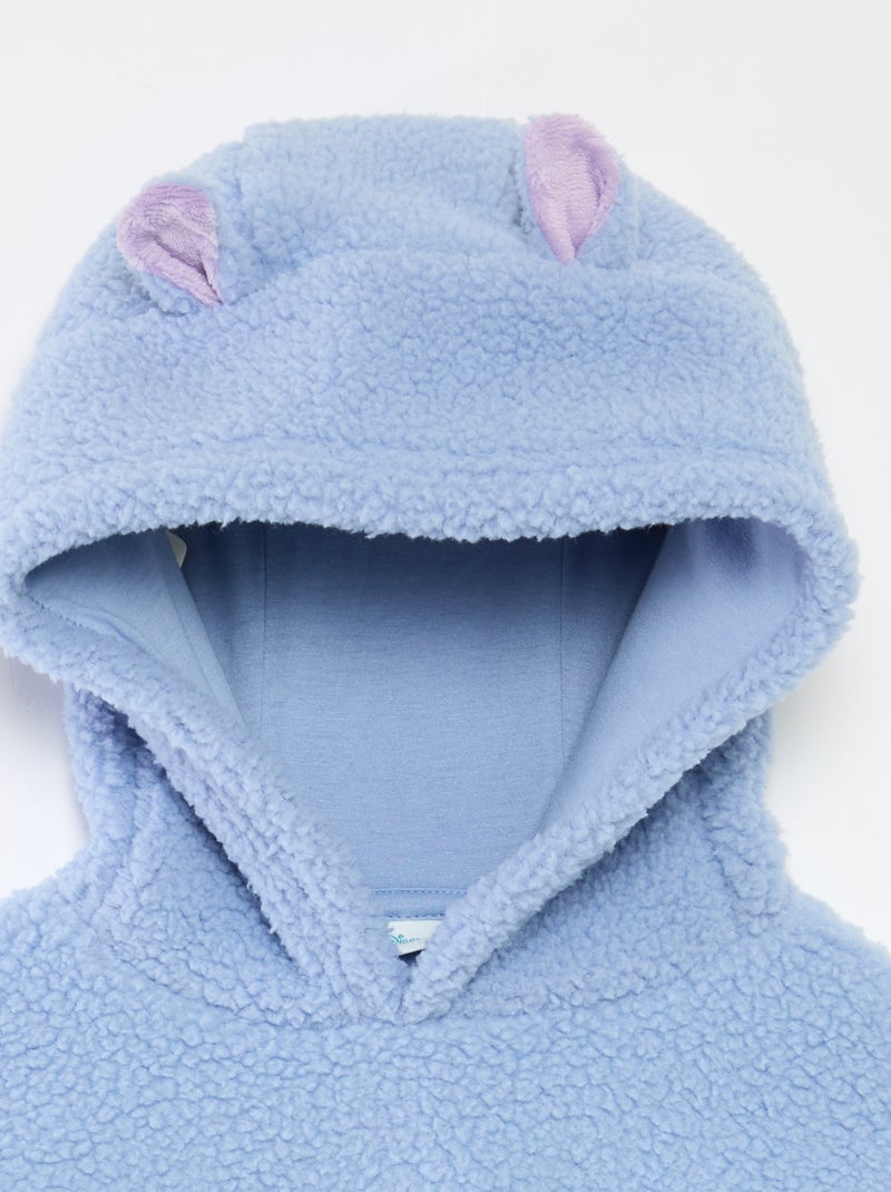 Fleece-sweater met Stitch-print en oortjes op de capuchon - Blauw ...