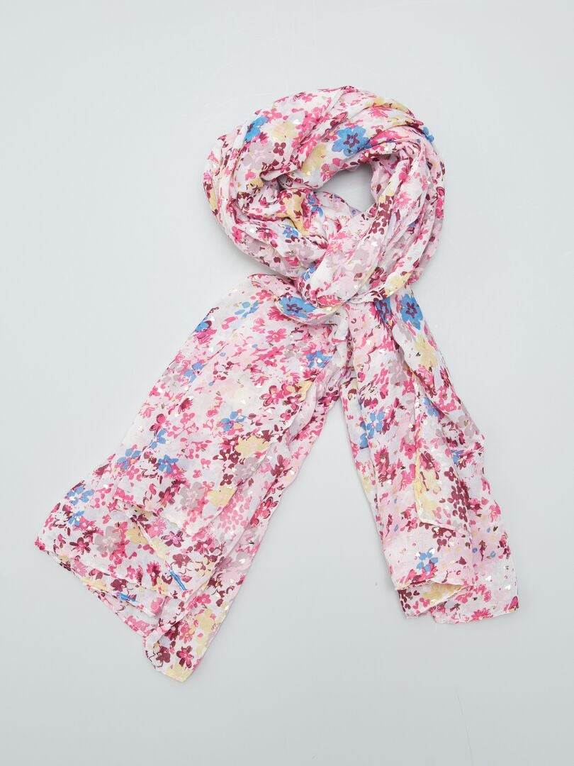 Foulard imprimé fleuri - Rose - Kiabi - 12.00€