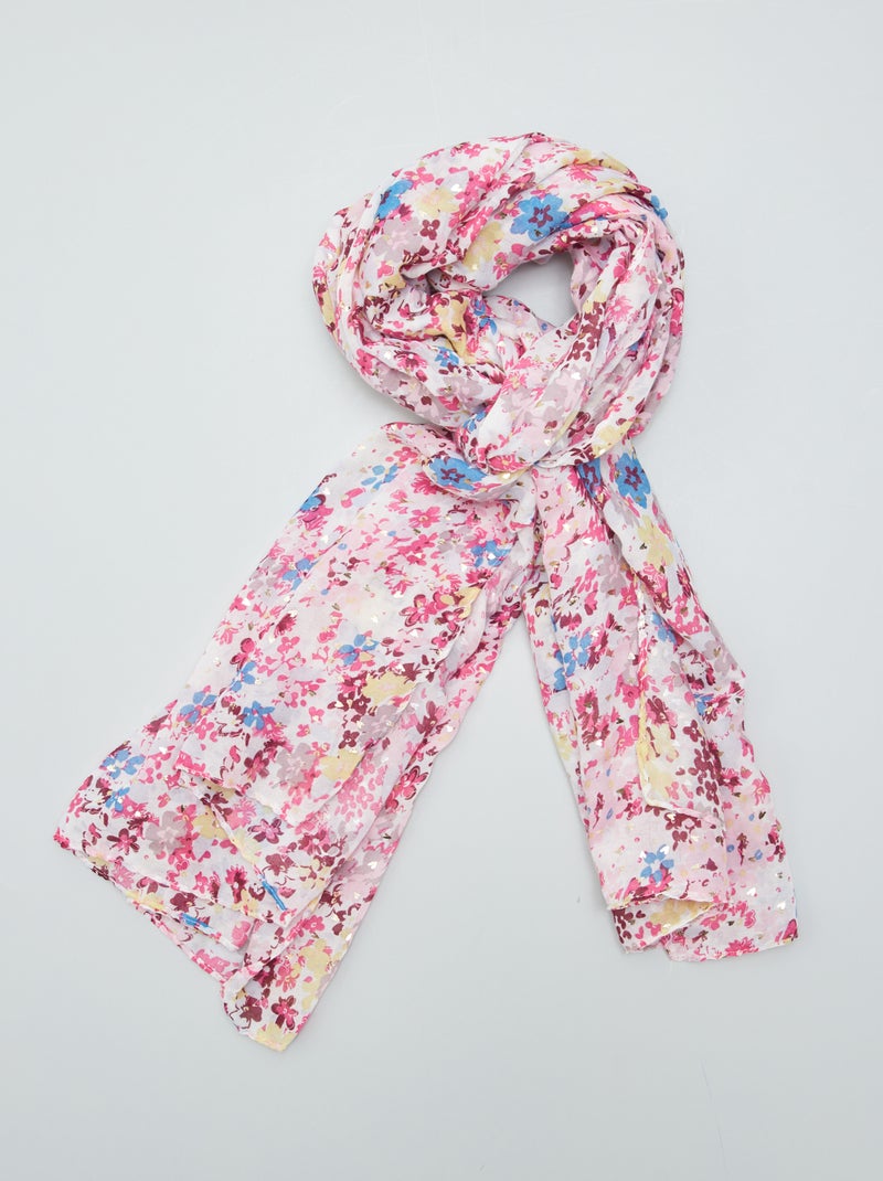 Foulard imprimé fleuri - Rose - Kiabi - 12.00€
