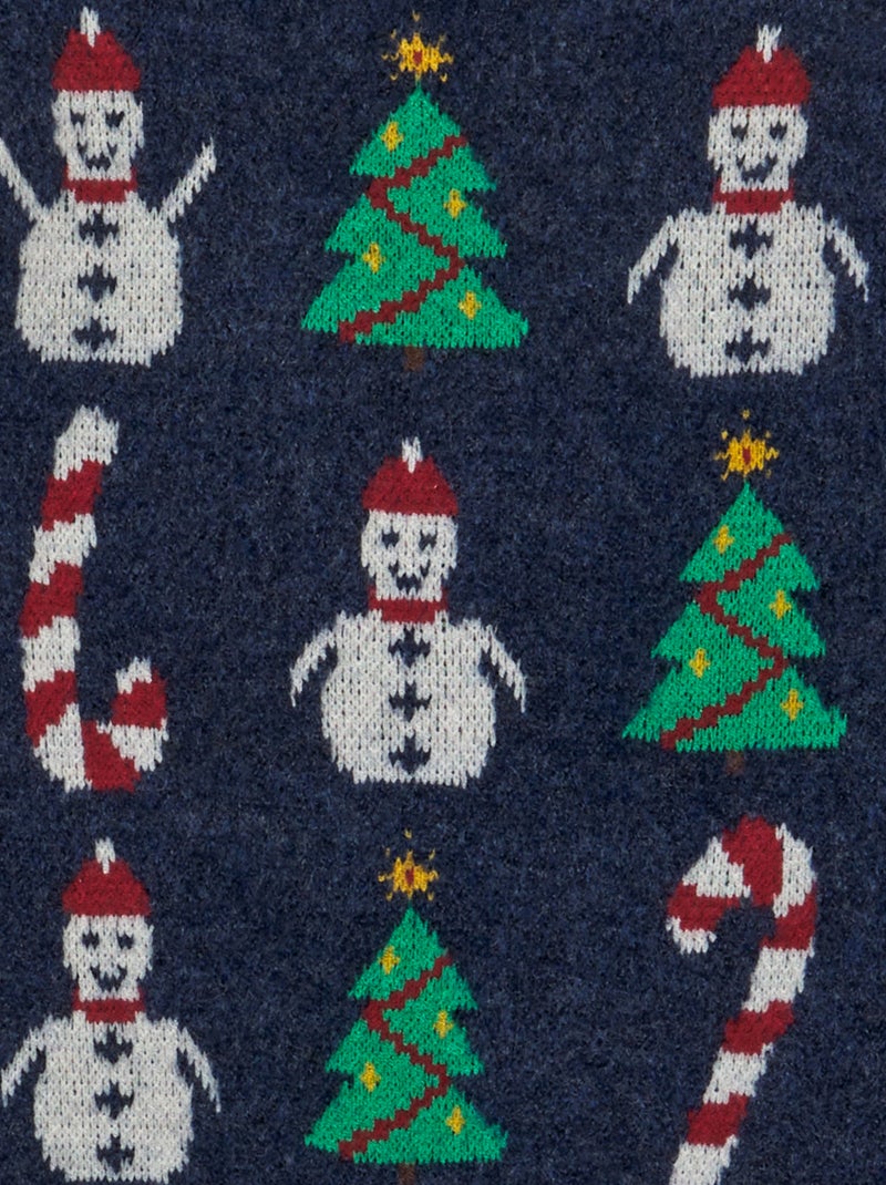 Gebreide trui met kerstmotief - BLAUW - 14.00€ - Kiabi