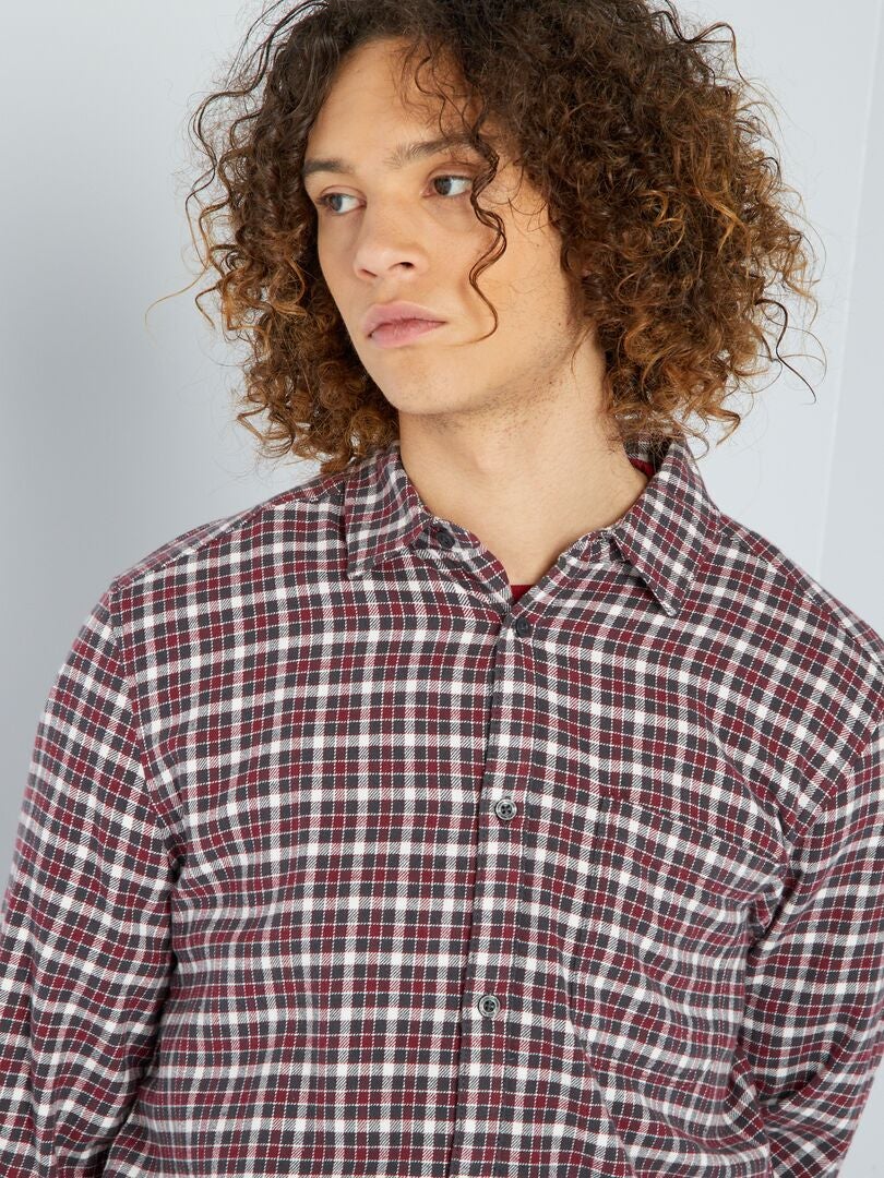 Geruit, flanellen overhemd - ROOD - Kiabi - 17.00€
