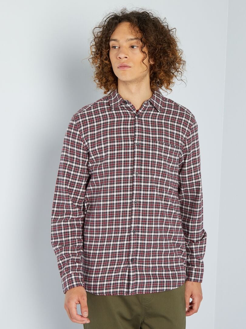 Geruit, flanellen overhemd - ROOD - Kiabi - 17.00€