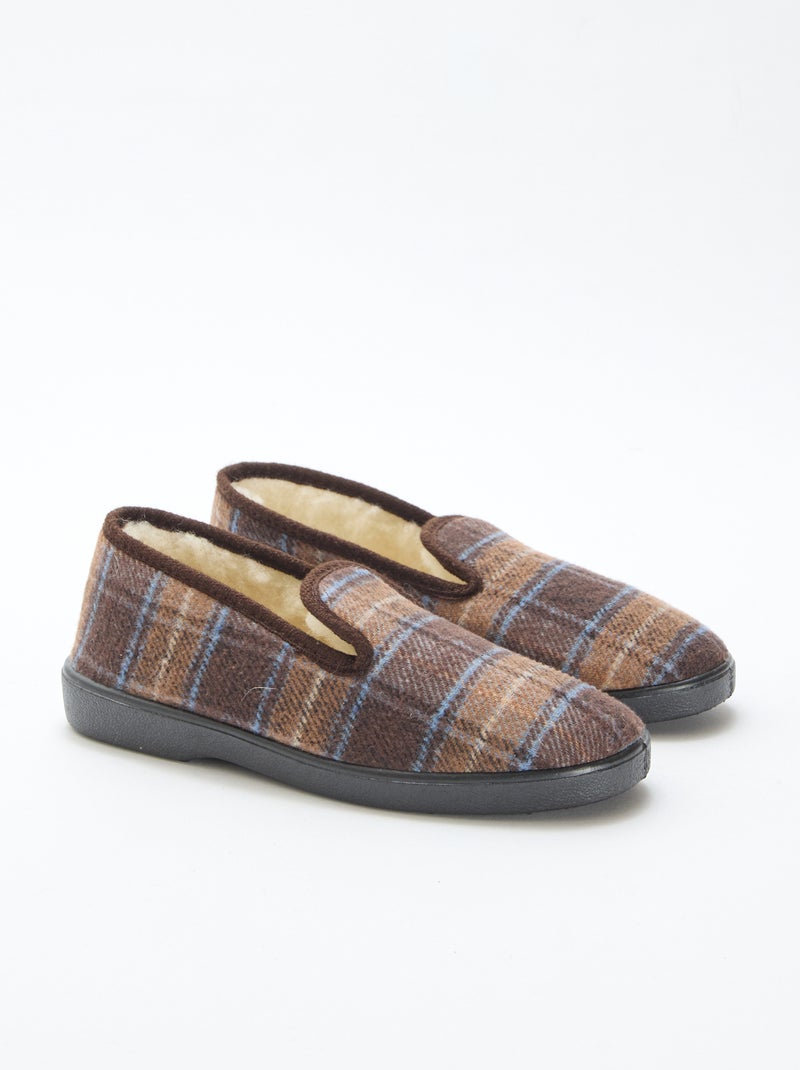 Geruite pantoffels - Bruin - Man - 12.00€ - Kiabi