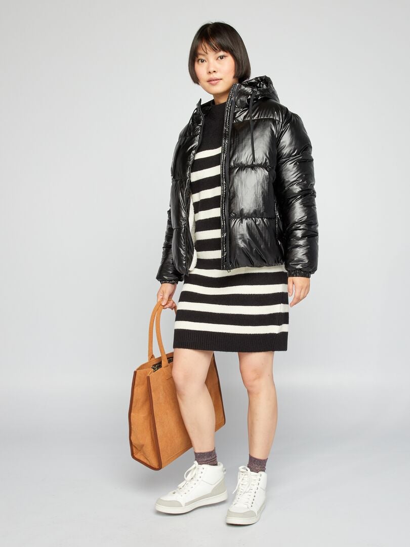 Gestreepte trui-jurk van tricot - WITTE STREEP - Kiabi - 20.00€