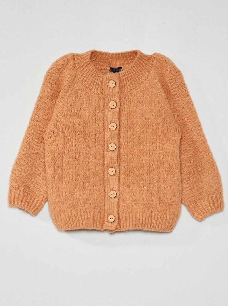 Gilet boutonné en maille tricot - Rose - 13.00€ - Kiabi