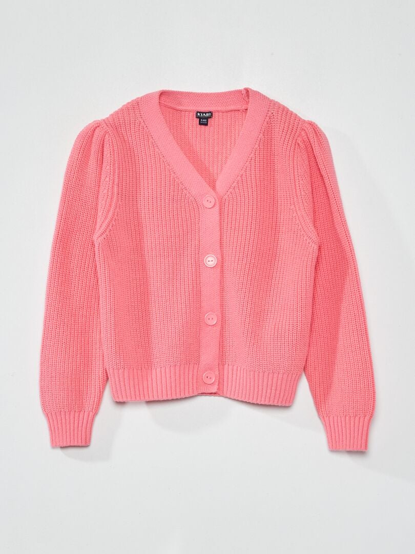 Gilet en maille tricot - rose - Kiabi - 12.00€