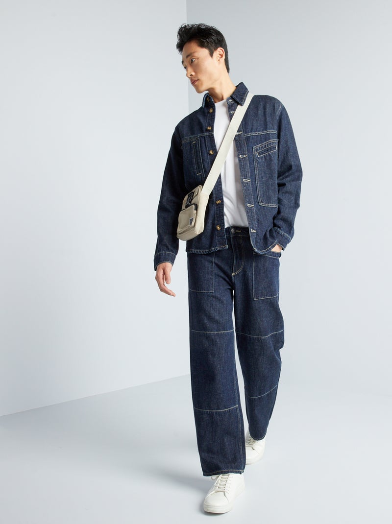 Jean droit denim x chanvre - Bleu - Kiabi - 30.00€