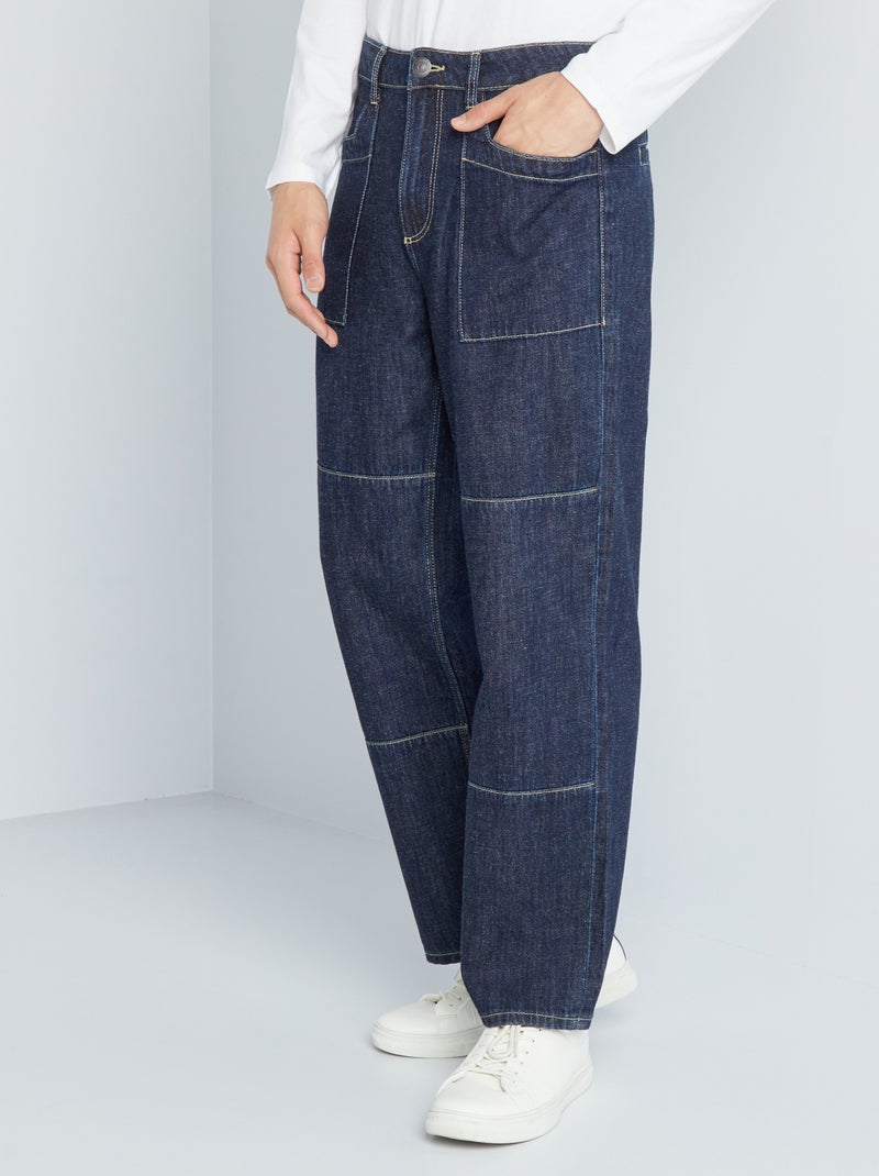 Jean droit denim x chanvre - Bleu - Kiabi - 30.00€