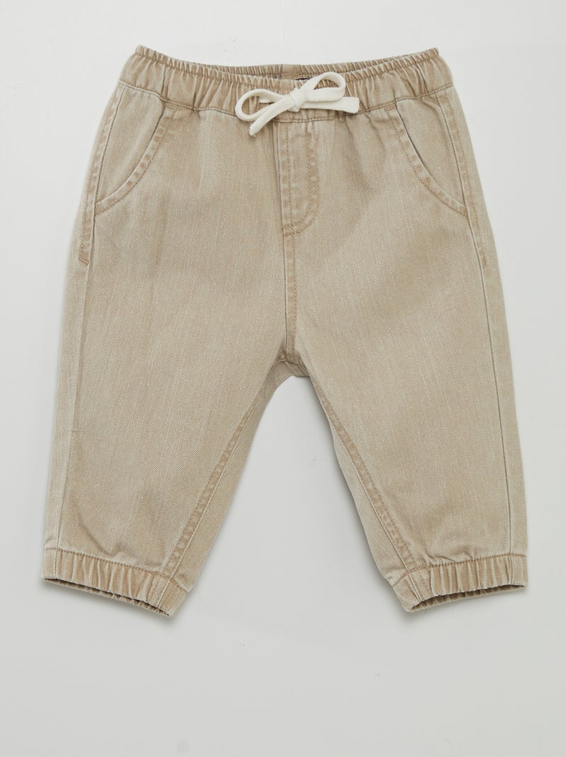 Jeans met paperbagtaille - BIEGE - Kiabi - 10.00€