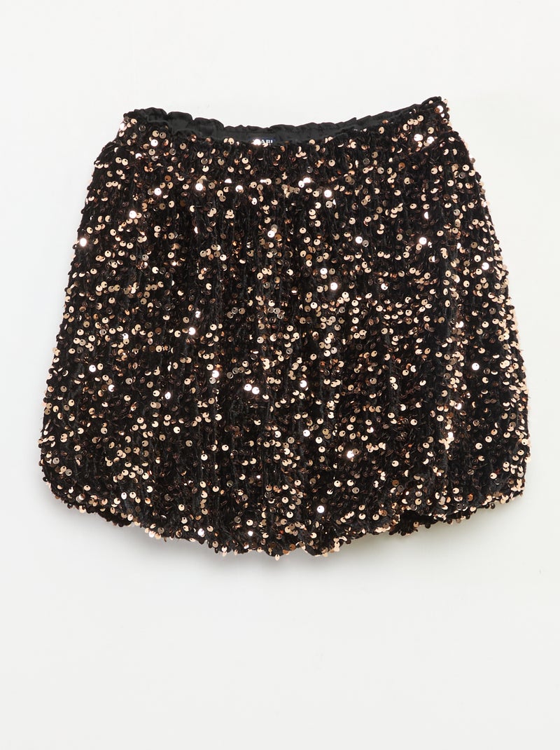 Jupe courte en sequins unie - Jaune - Fille - 13.00€ - Kiabi