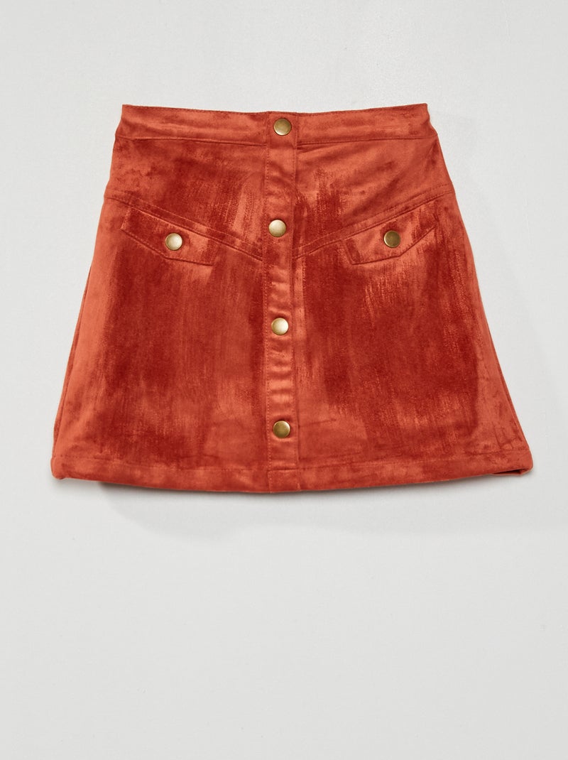 Jupe en daim - Rouge - Kiabi - 12.00€