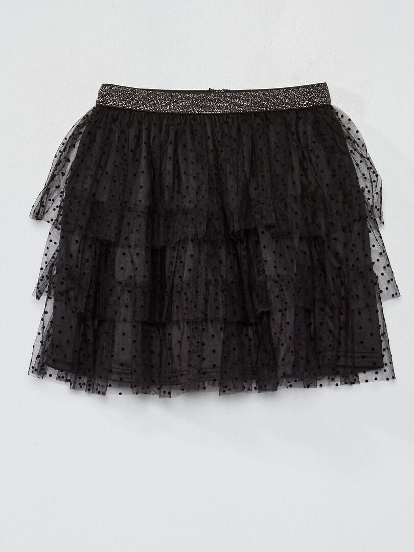 Jupe en tulle motif pois - noir - Kiabi - 10.00€