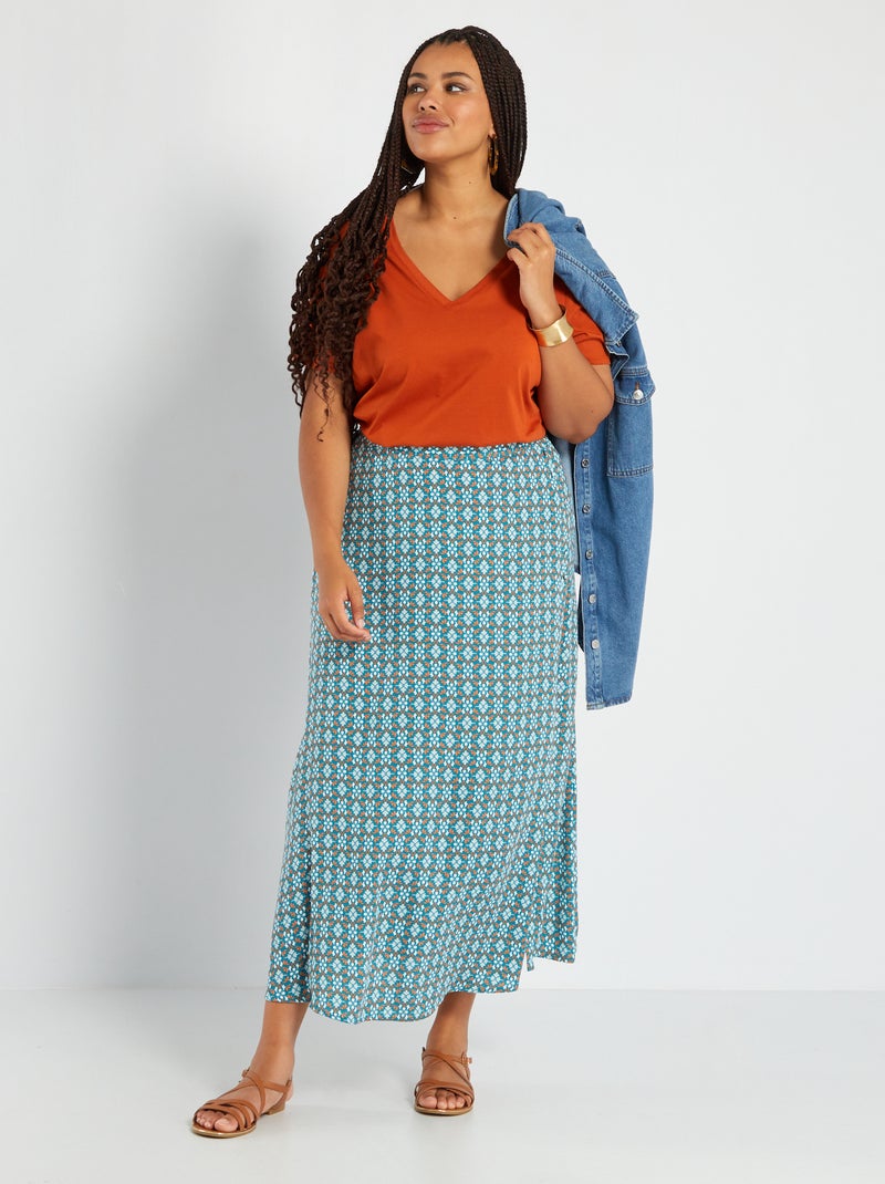 Jupe midi - Bleu - Kiabi - 25.00€