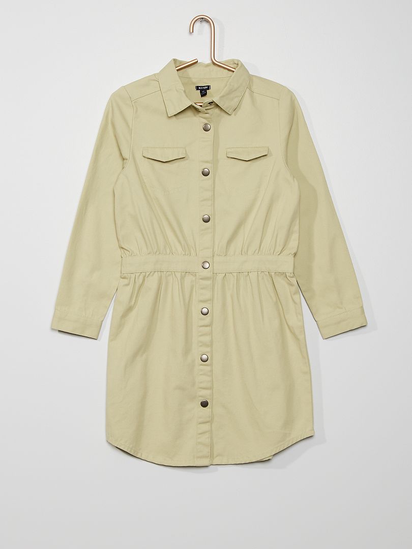 Katoenen hemdjurk - beige - Kiabi - 13.00€